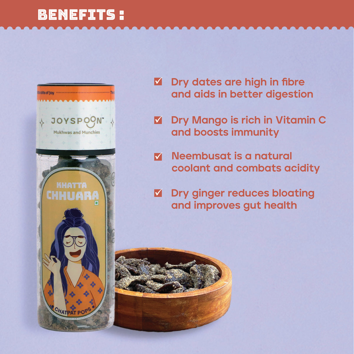 Joyspoon Khatta Chhuara 100 g - Tasty and Tangy Pachak for Digestion